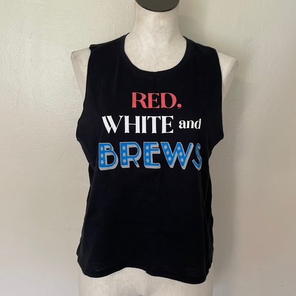 Miken | Tops | Nwot Miken Flow Red White And Brews Crop Tank | Poshmark